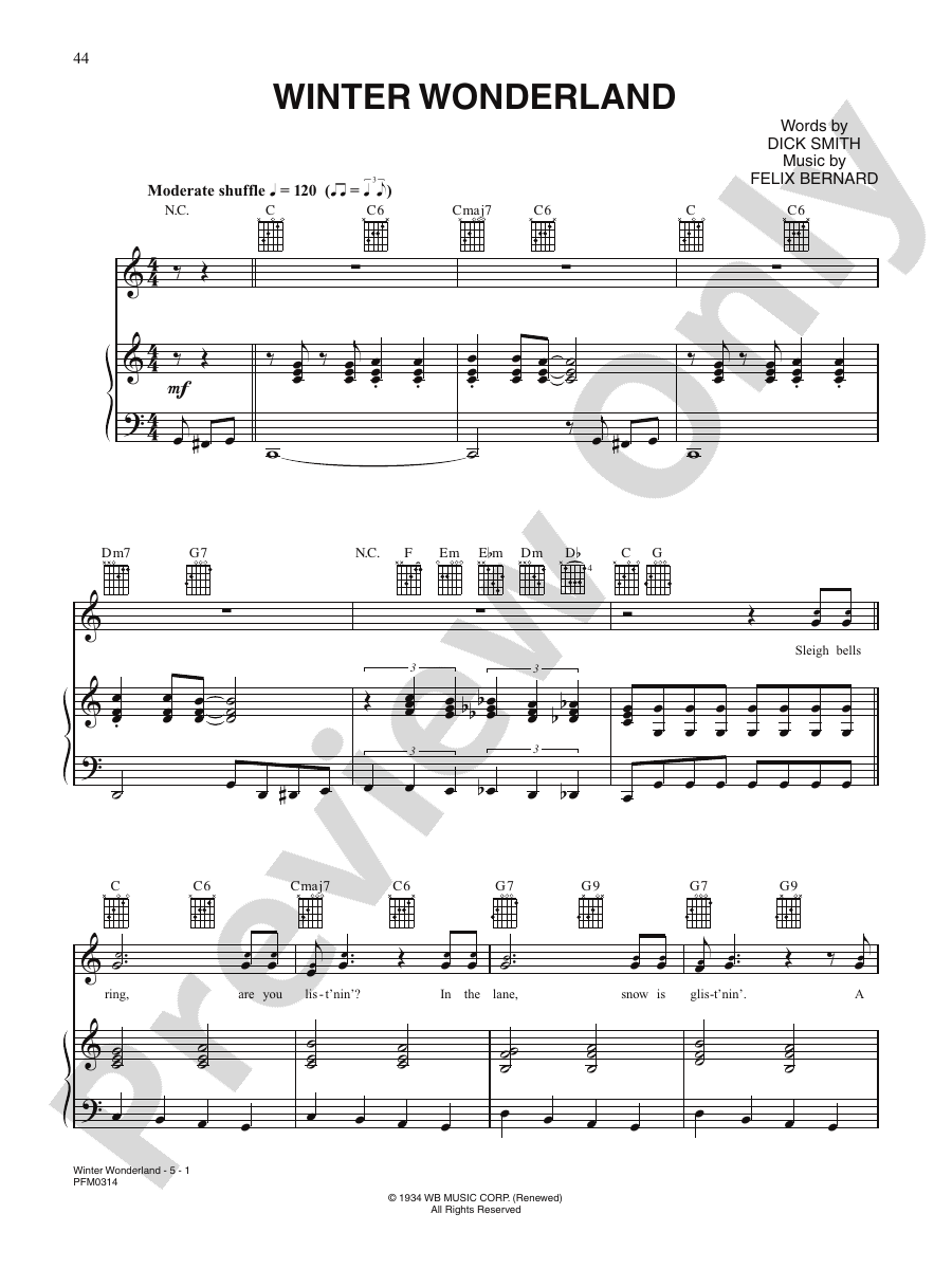 Winter Wonderland: Piano/Vocal/Chords: Jim Brickman - Digital Sheet ...