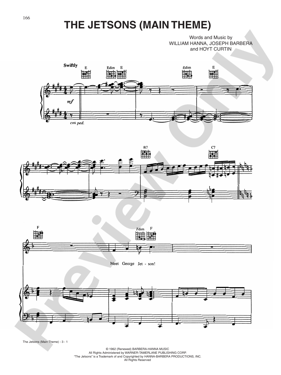 The Jetsons (Main Theme): Piano/Vocal/Chords: William Hanna - Digital ...