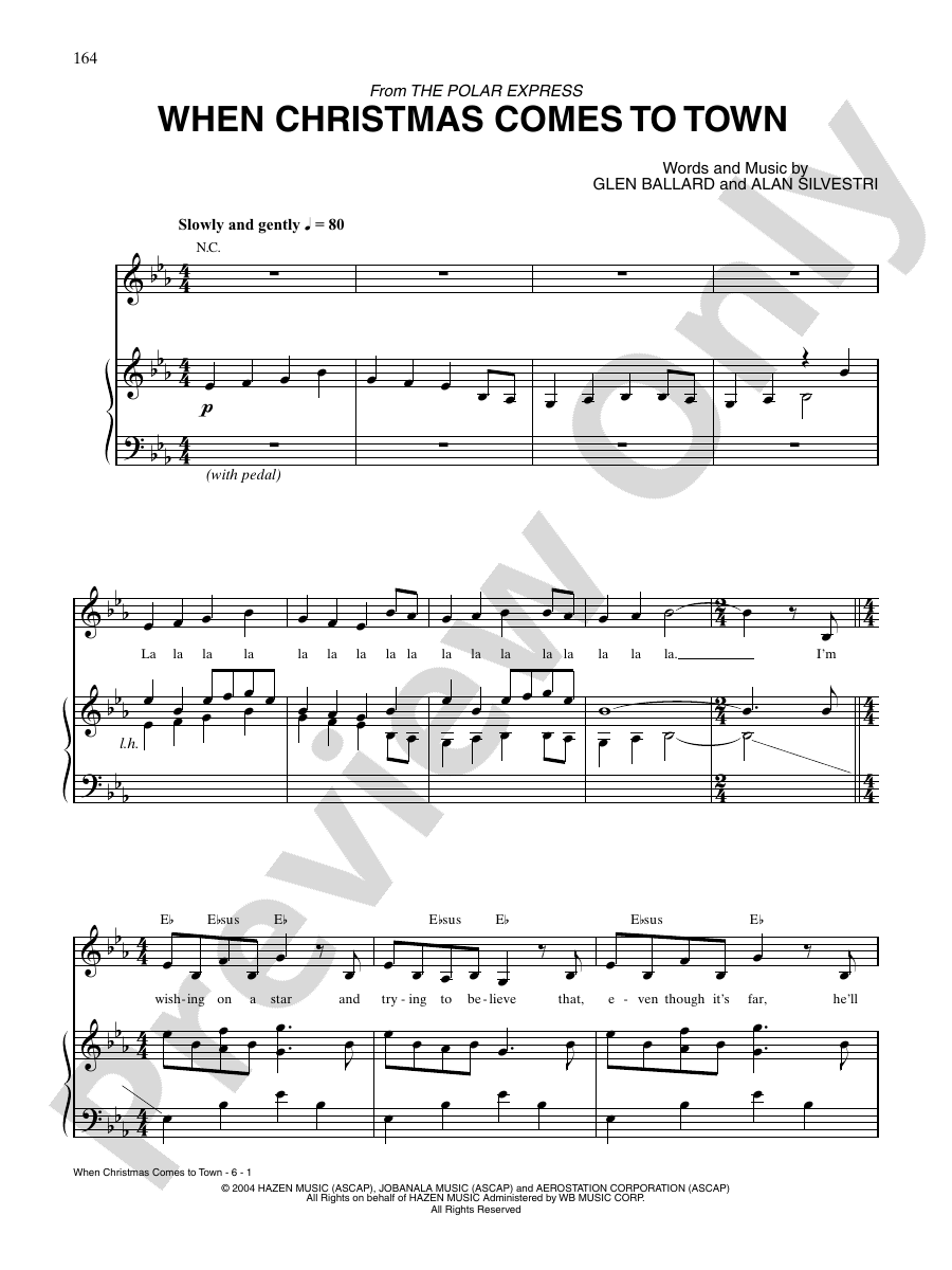 When Christmas Comes to Town (From "The Polar Express"): Piano/Vocal ...
