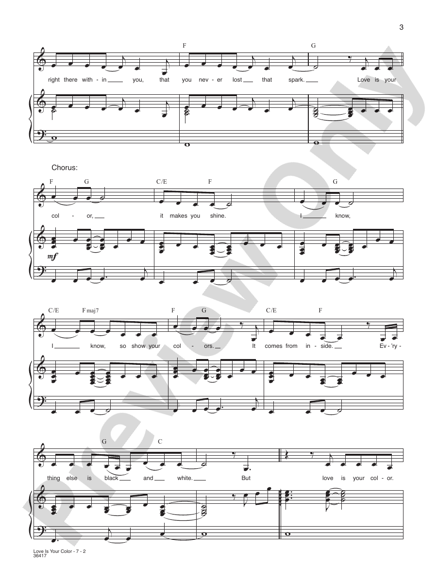 Love is Your Color (from "Sex in the City 2"): Piano/Vocal/Chords ...