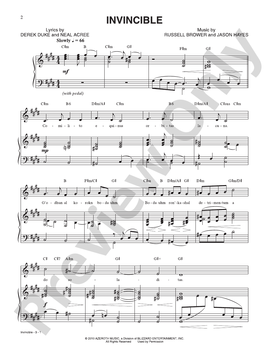 Invincible (from "World of Warcraft: Wrath of the Lich King"): Piano ...