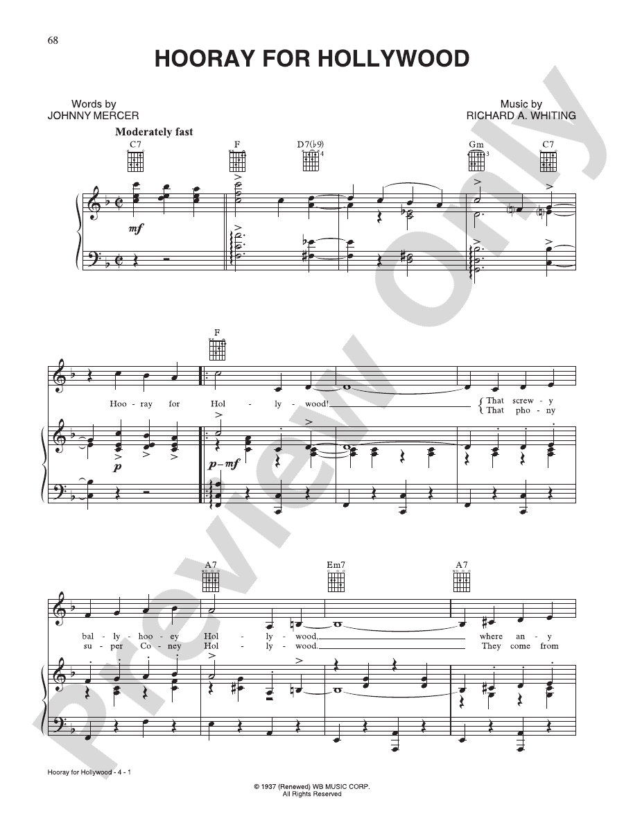 Hooray for Hollywood (from "Merrie Melodies & Looney Tunes"): Piano ...