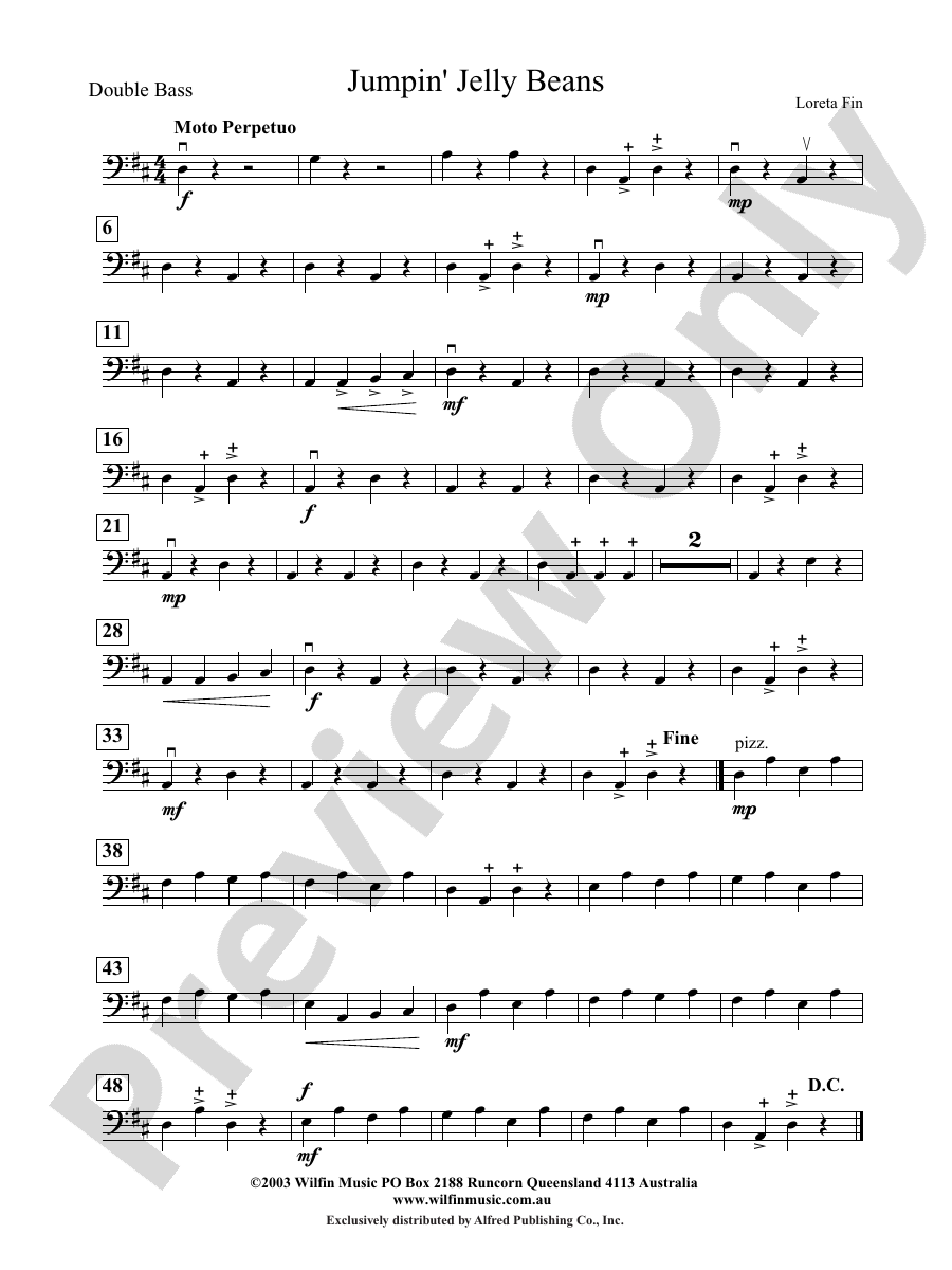 Jumpin' Jelly Beans: String Bass: String Bass Part - Digital Sheet ...
