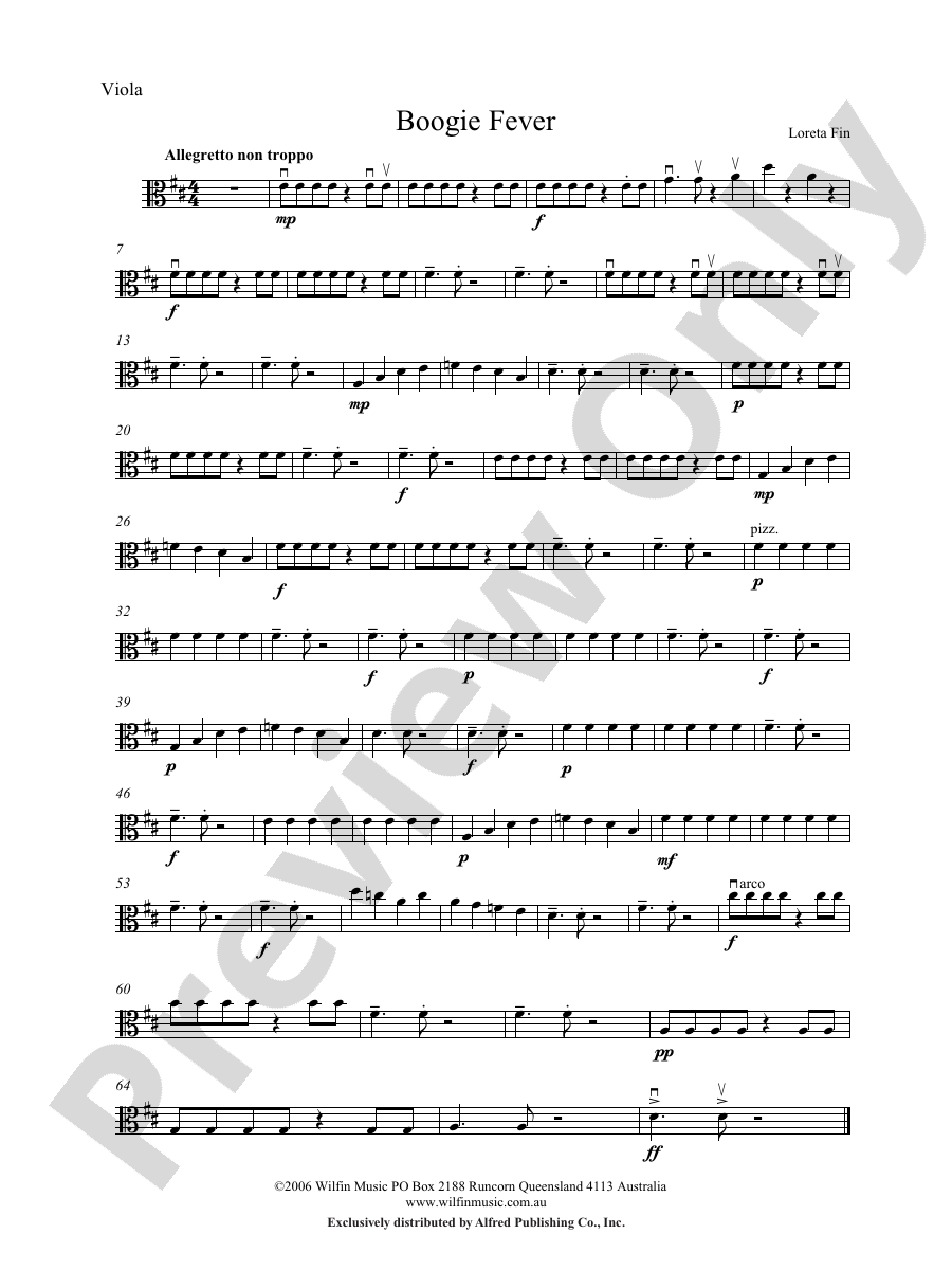 Boogie Fever: Viola: Viola Part - Digital Sheet Music Download