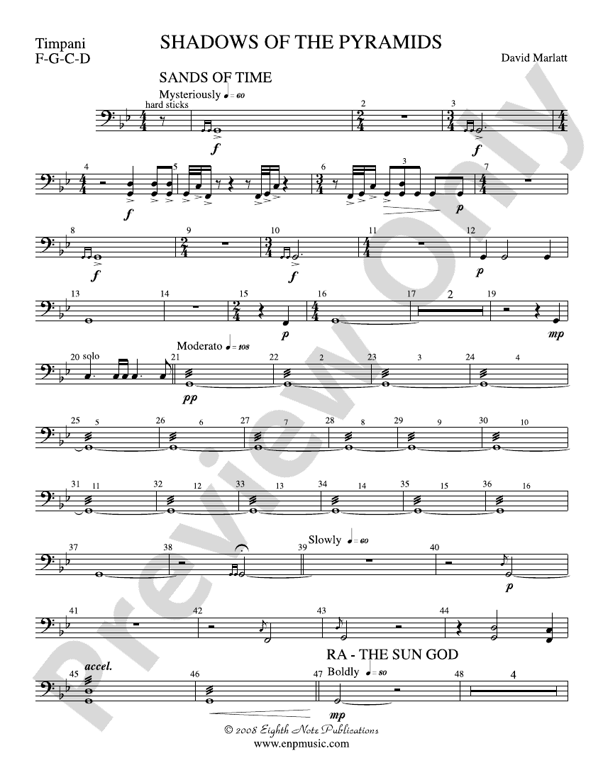 Shadows of the Pyramids: Timpani: Timpani Part - Digital Sheet Music ...