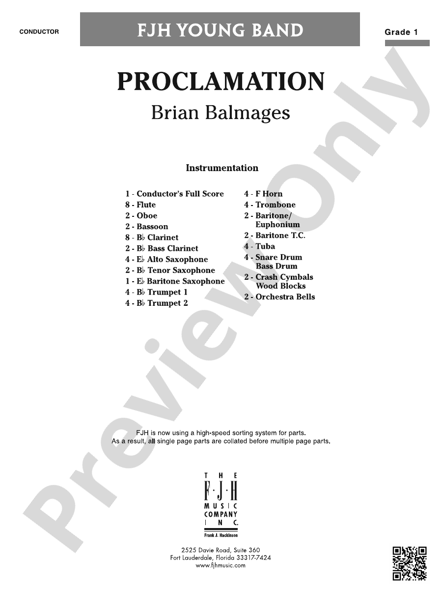 Proclamation: Score: Concert Band Score: Brian Balmages - Digital Sheet ...