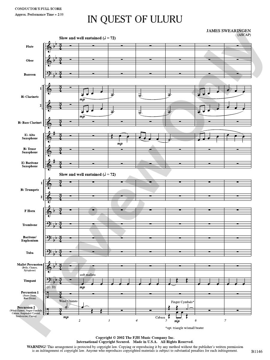 In Quest of Uluru: Score: Concert Band Score: James Swearingen ...