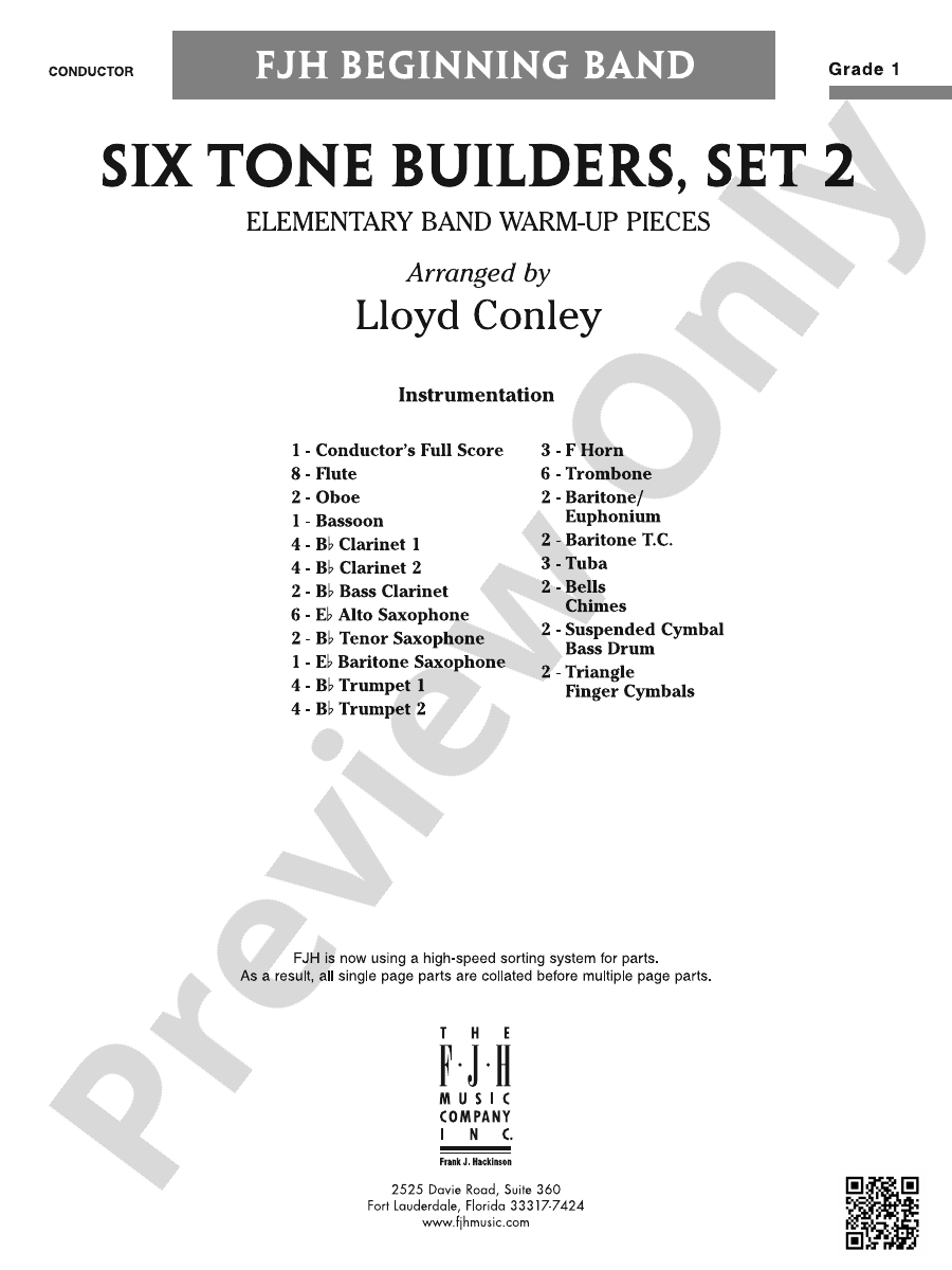 Six Tone Builders, Set 2: Score: Concert Band Score: Lloyd Conley ...