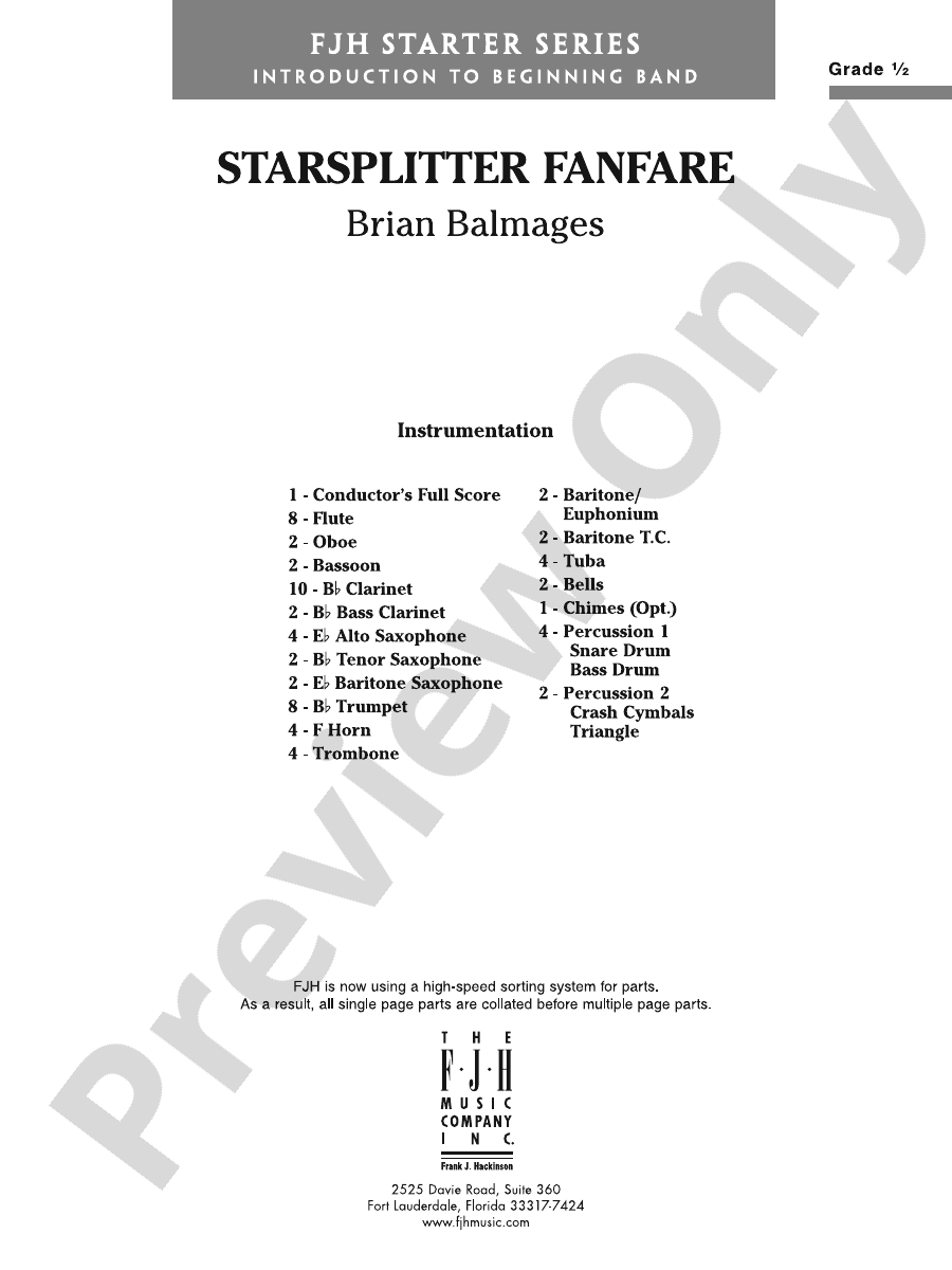 Starsplitter Fanfare: Score: Concert Band Score: Brian Balmages ...