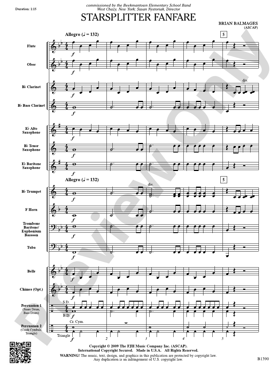 Starsplitter Fanfare: Score: Concert Band Score: Brian Balmages ...