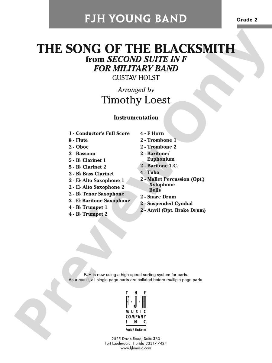 The Song of the Blacksmith: Score: Concert Band Score: Timothy Loest ...