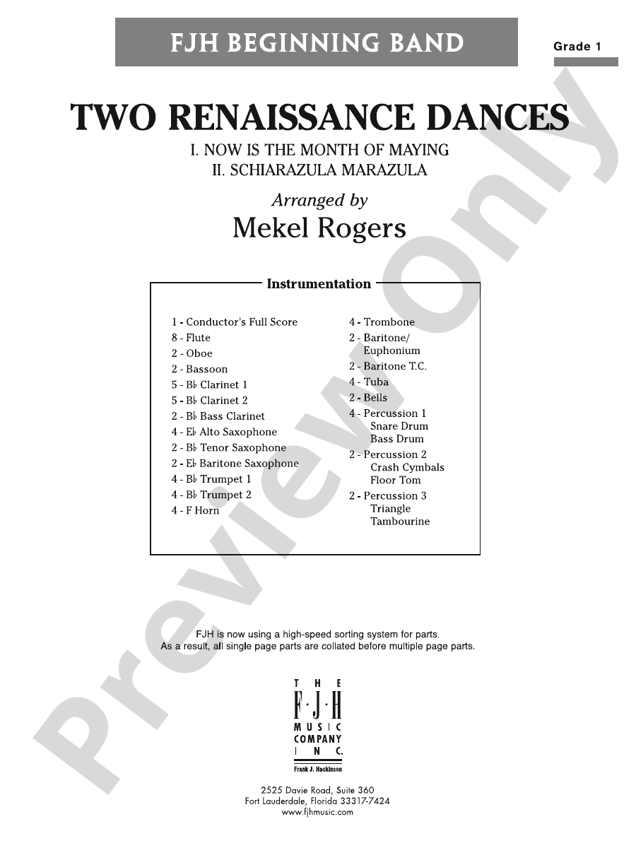 Two Renaissance Dances: - Digital Sheet Music Download