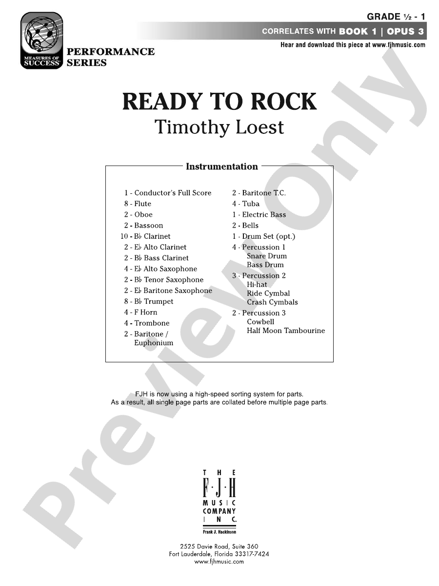 Ready to Rock: Score: Concert Band Score: Timothy Loest - Digital Sheet ...