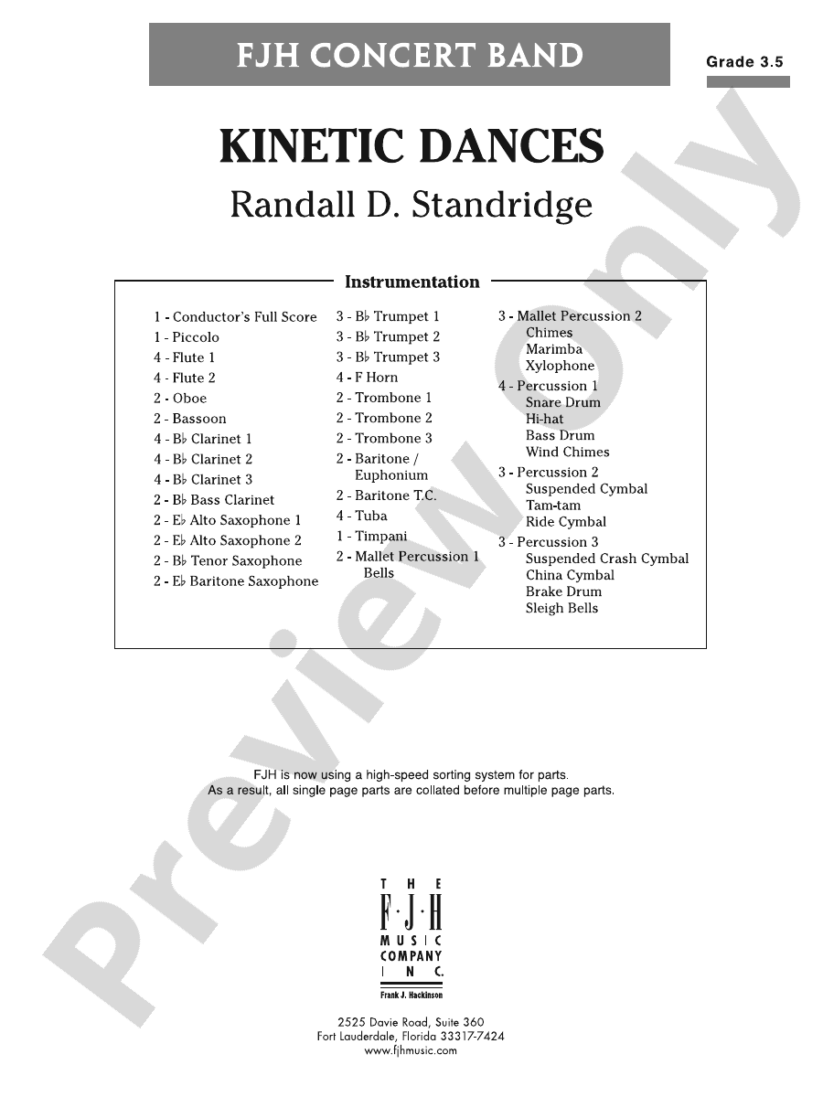 Kinetic Dances: Score: Concert Band Score: Randall D. Standridge ...
