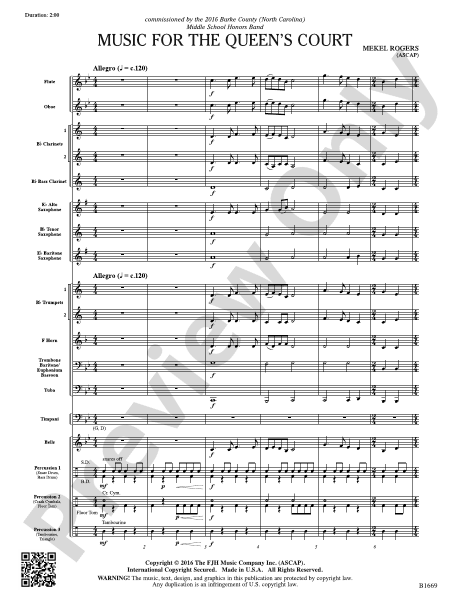 Music for the Queen's Court: Score: Concert Band Score - Digital Sheet ...