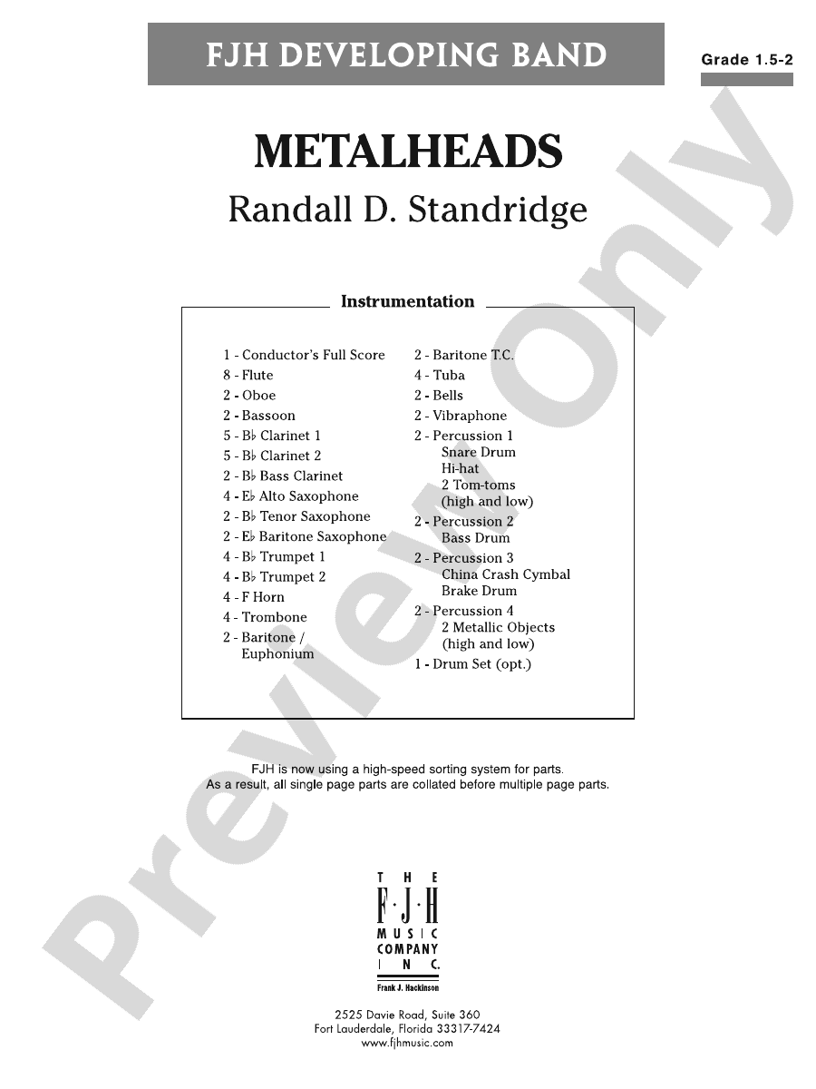 Metalheads: Score: Concert Band Score: Randall D Standridge - Digital ...