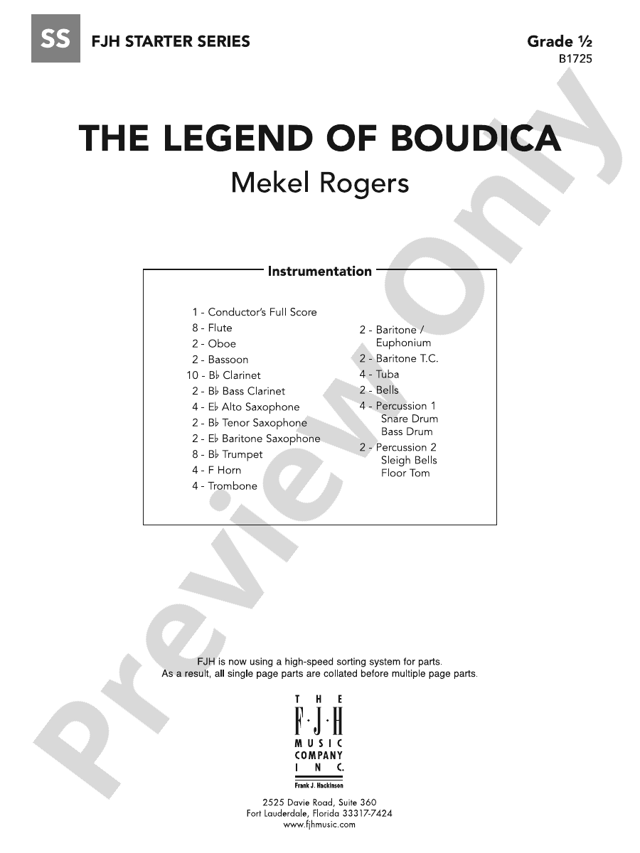 The Legend of Boudica: Score: Concert Band Score: Mekel Rogers ...