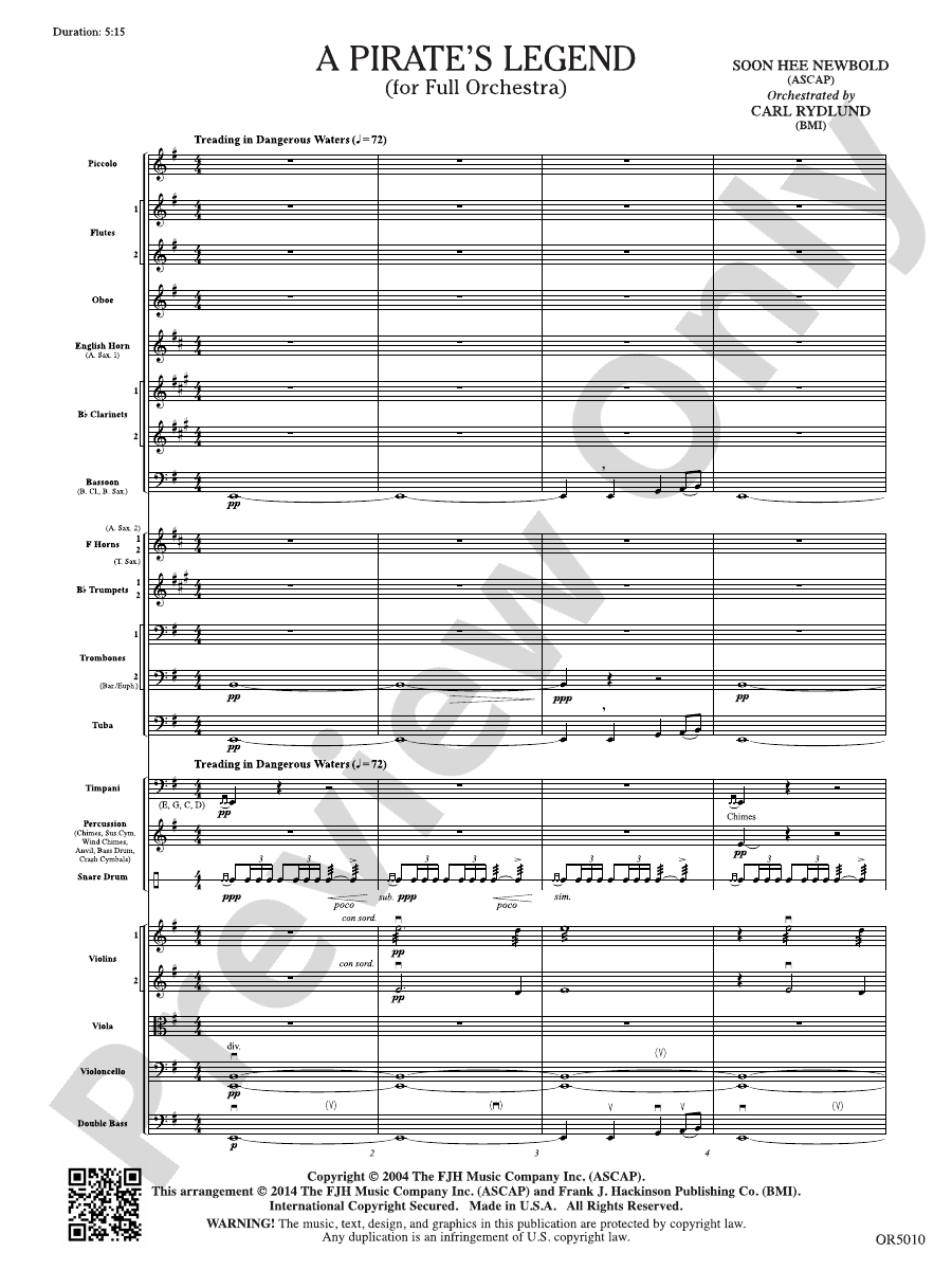 A Pirate's Legend: Full Orchestra Conductor Score & Parts: Soon Hee ...