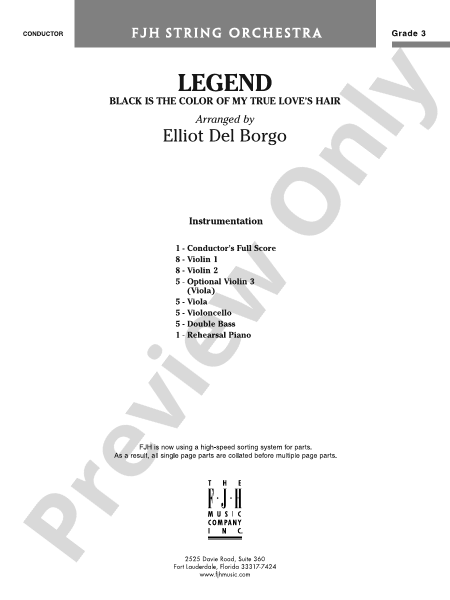 Legend: Score: String Orchestra Score: Elliot Del Borgo - Digital Sheet ...