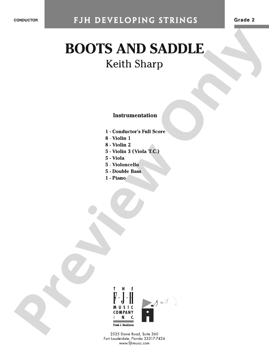 Boots and Saddle: Score: String Orchestra Score: Keith Sharp - Digital ...
