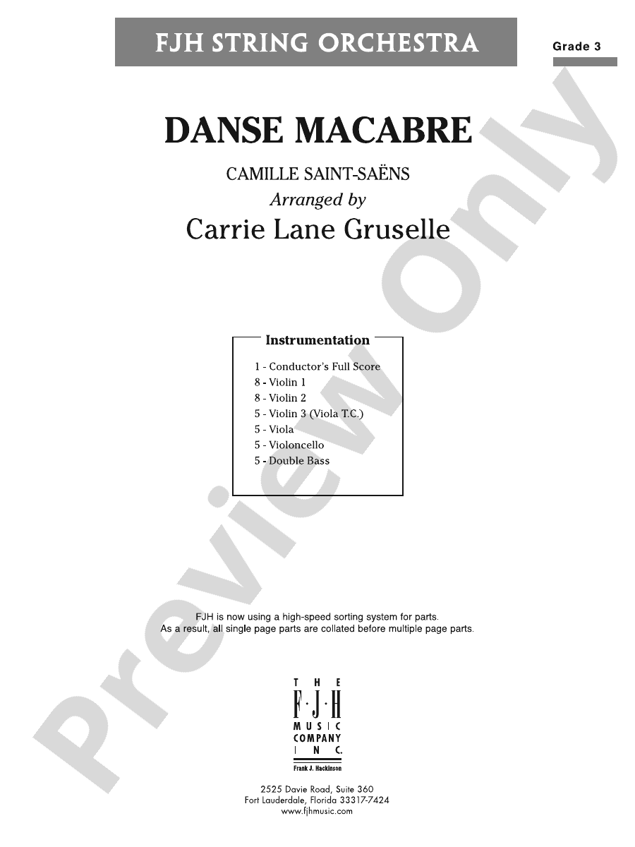 Danse Macabre: Score: String Orchestra Score: Camille Saint-Saëns ...