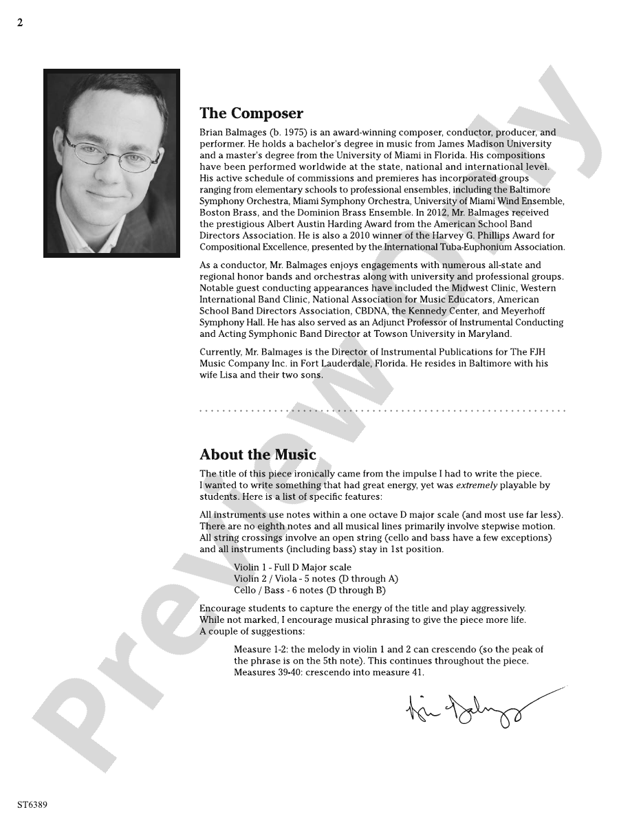 Impulse: Score: String Orchestra Score: Brian Balmages - Digital Sheet ...