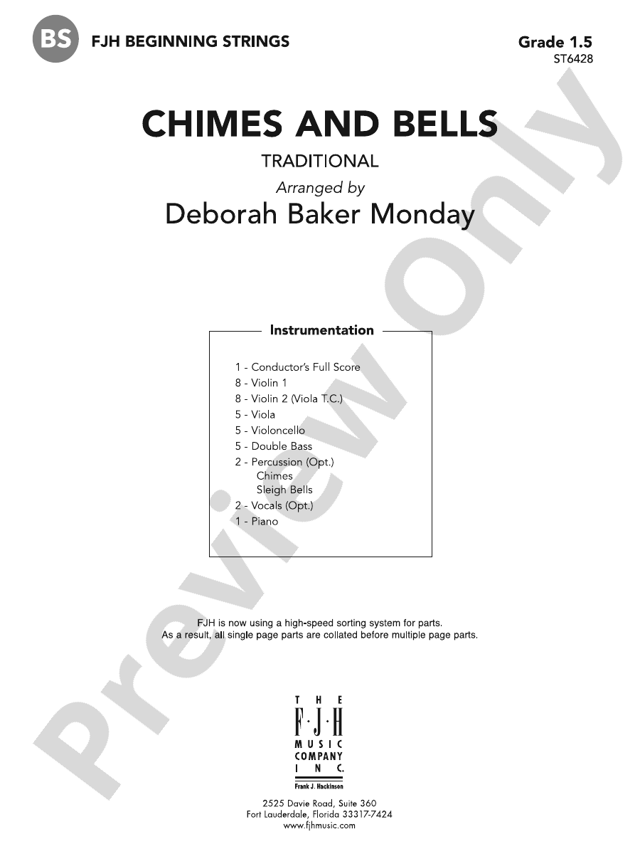 Chimes and Bells: Score: String Orchestra Score - Digital Sheet Music ...