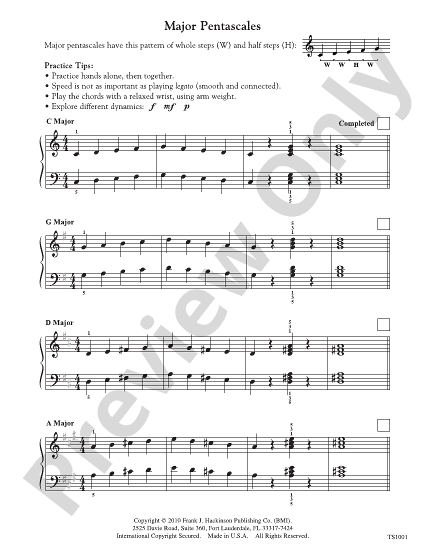 Major Pentascales and Cross-Hand Arpeggios: Piano: Edwin McLean ...