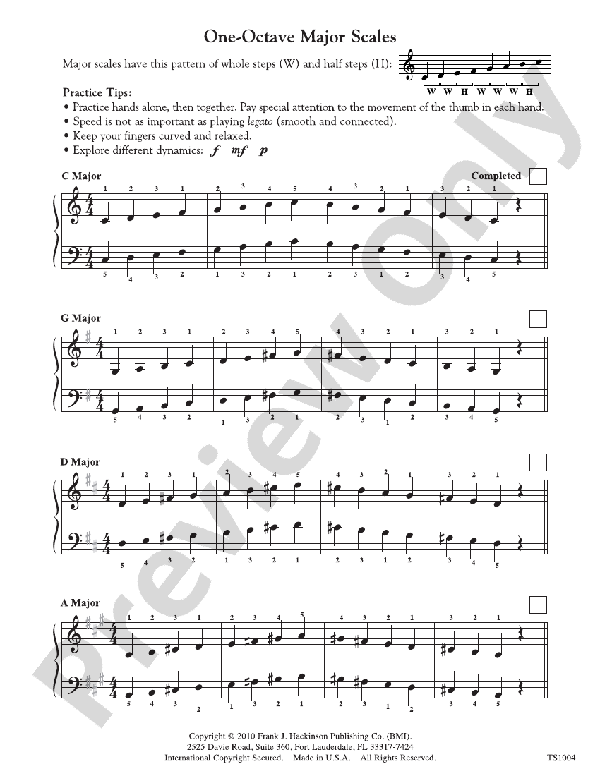 One-Octave Major Scales and Arpeggios: Piano: Edwin McLean - Digital Sheet Music Download