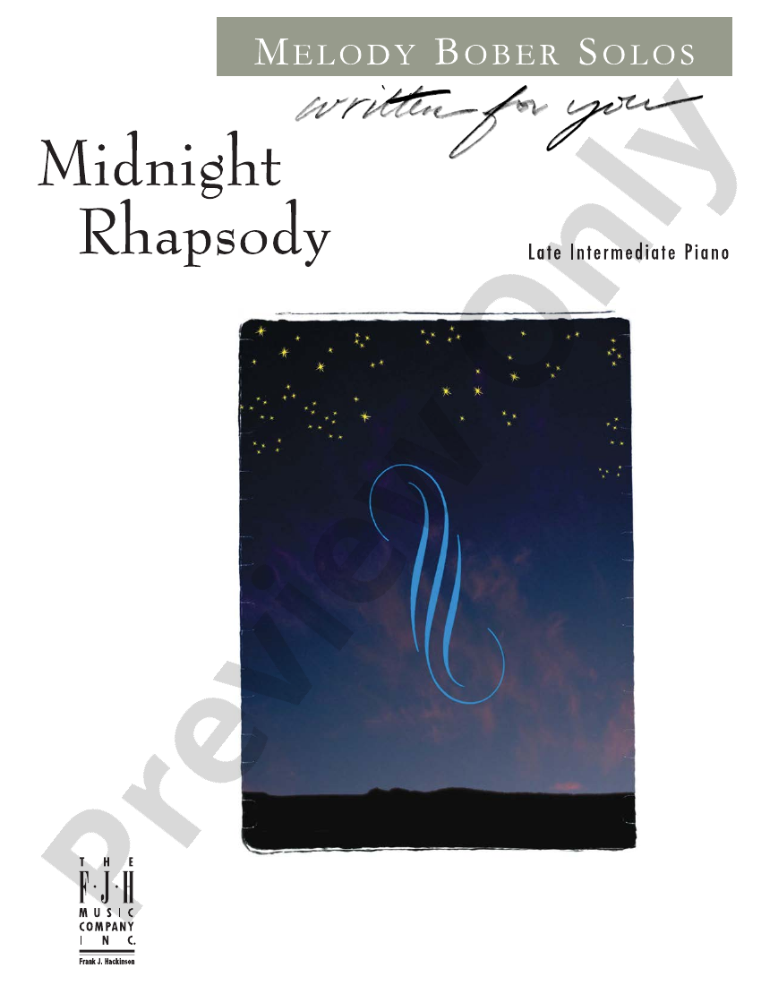 Midnight Rhapsody: Piano: Melody Bober - Digital Sheet Music Download