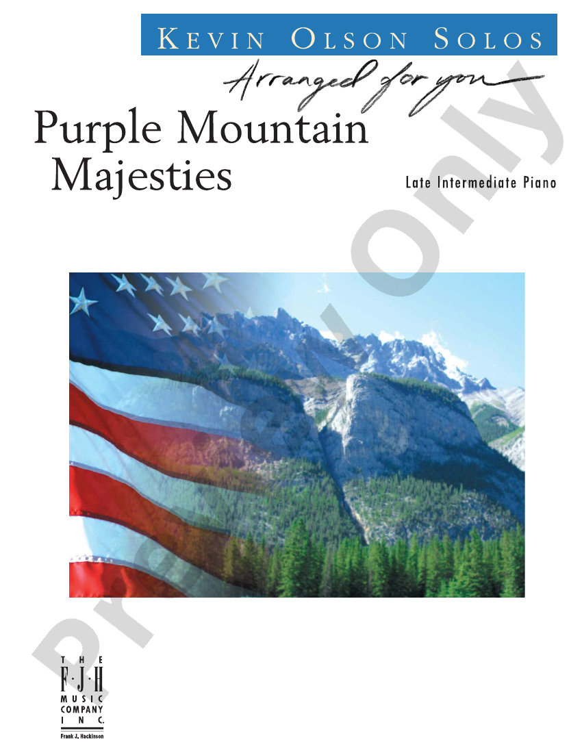 Purple Mountain Majesties: Piano: Kevin Olson - Digital Sheet Music ...
