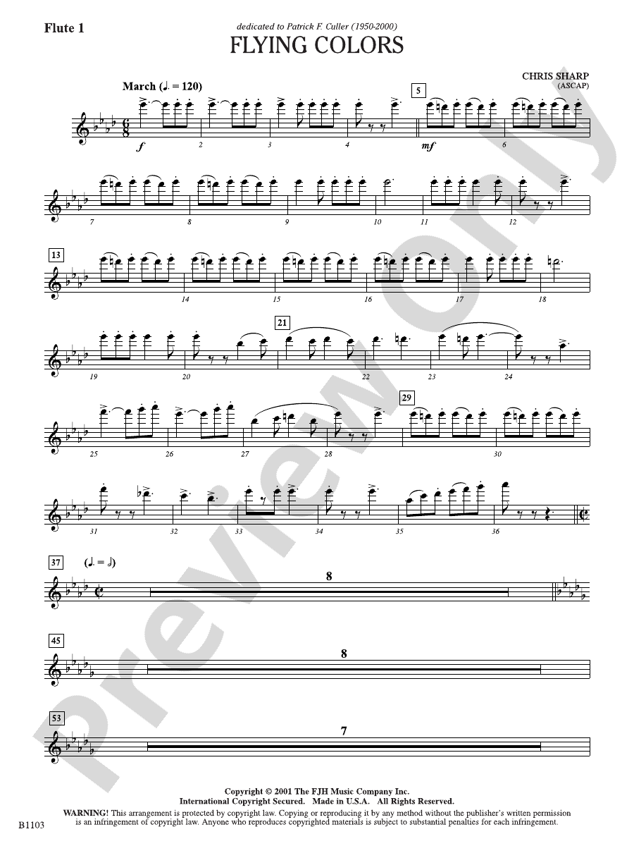 Flying Colors: Flute 1: Flute 1 Part: Chris Sharp - Digital Sheet Music ...