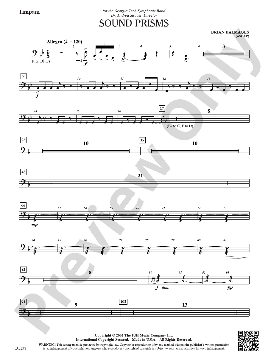 Sound Prisms: Timpani: Timpani Part: Brian Balmages - Digital Sheet ...