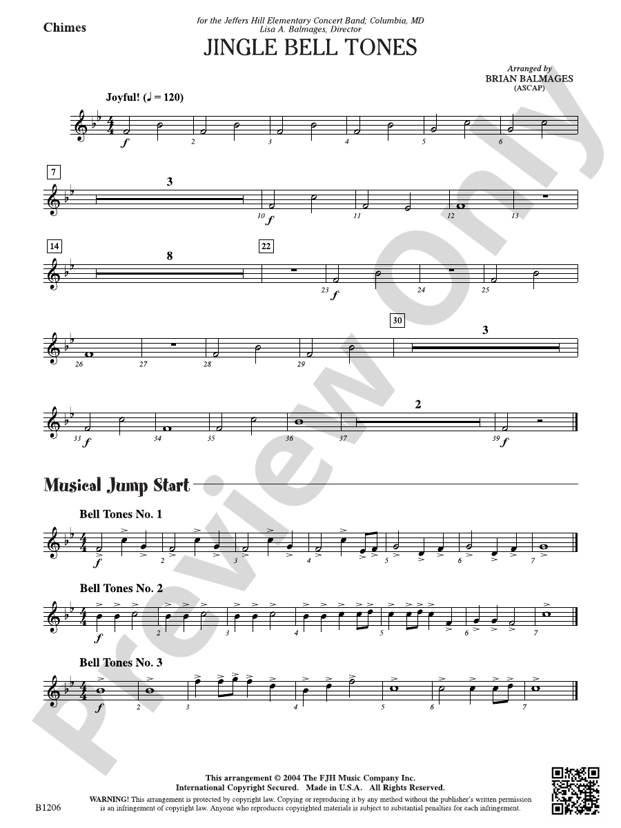 Jingle Bell Tones: Optional Chimes: Optional Chimes Part: Brian ...