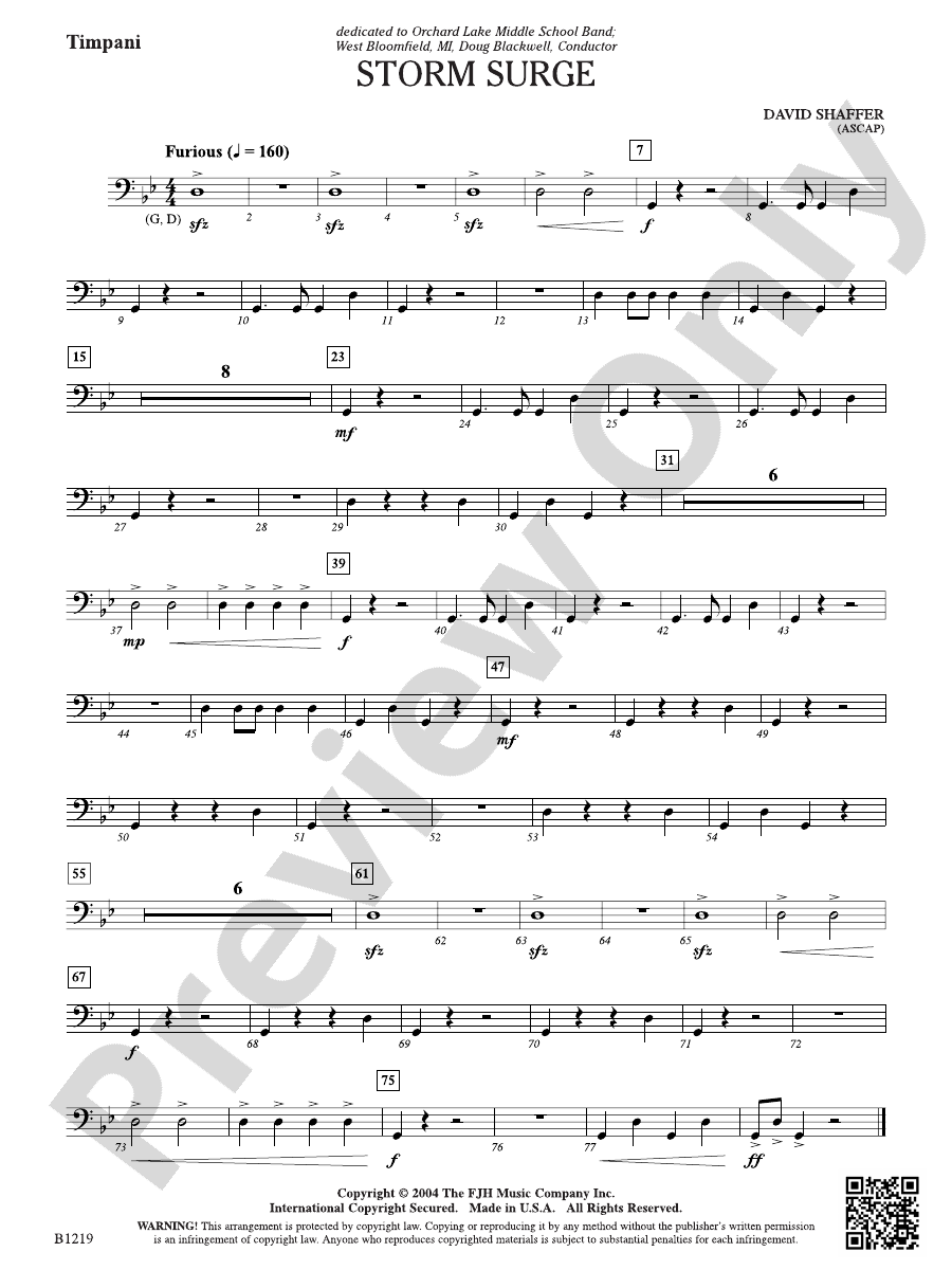Storm Surge: Timpani: Timpani Part: David Shaffer - Digital Sheet Music ...