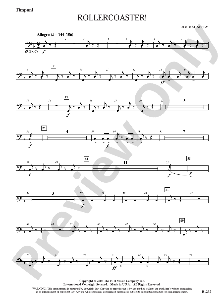 Rollercoaster!: Timpani: Timpani Part: Jim Mahaffey - Digital Sheet ...