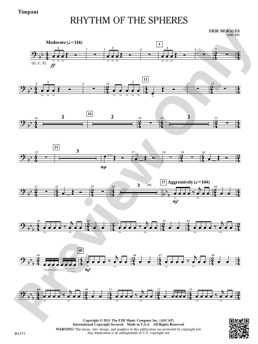 Rhythm of the Spheres: Timpani: Timpani Part: Erik Morales - Digital ...