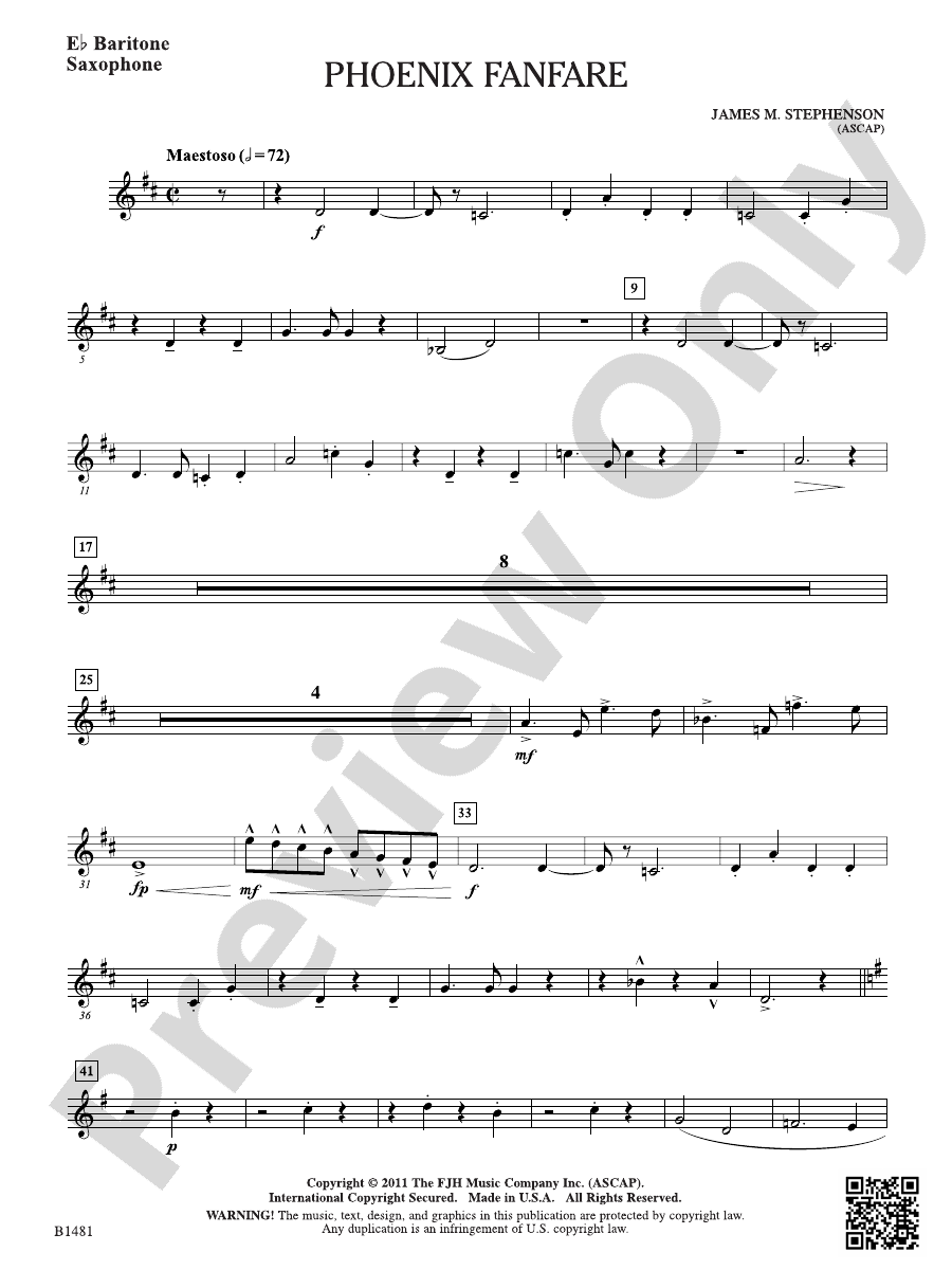 Phoenix Fanfare: E-flat Baritone Saxophone: E-flat Baritone Saxophone ...