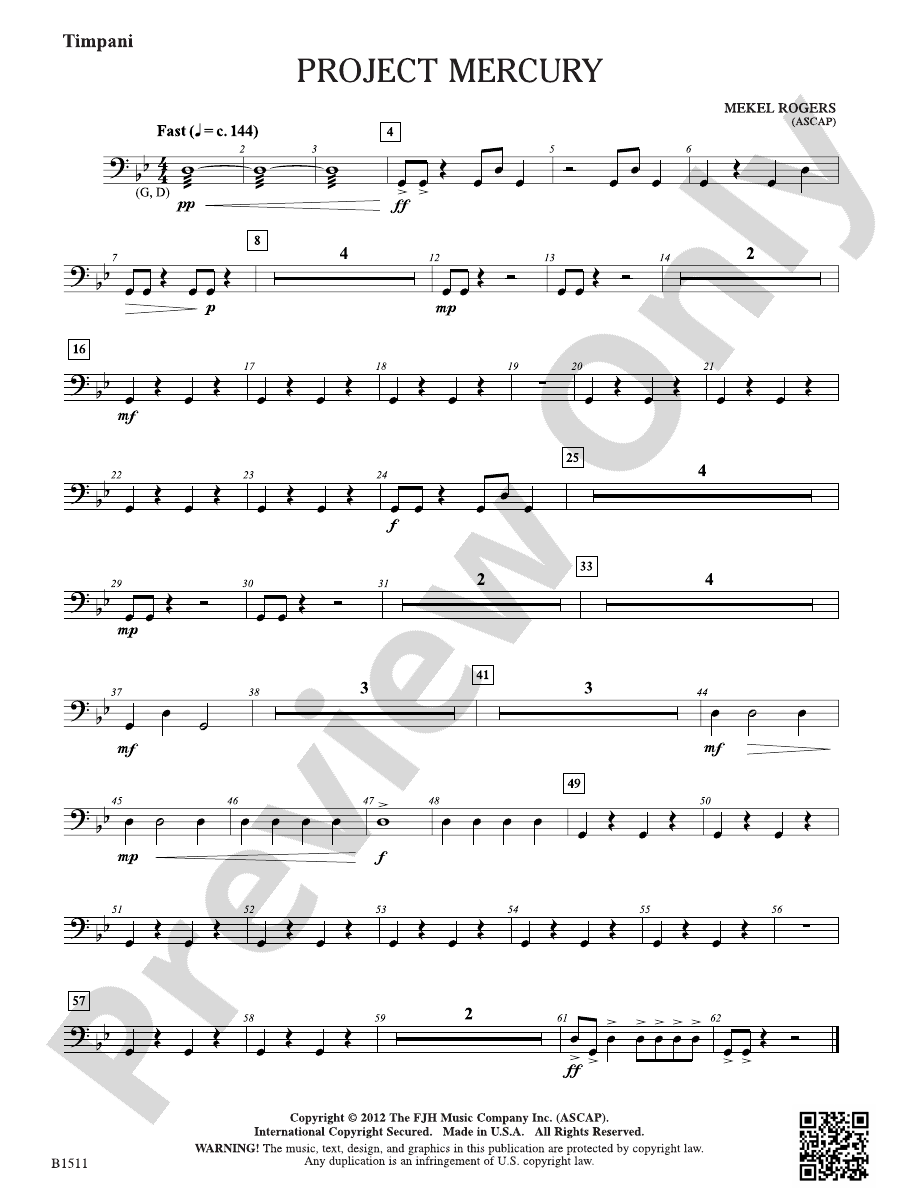 Project Mercury: Opt. Timpani: Opt. Timpani Part: Mekel Rogers ...