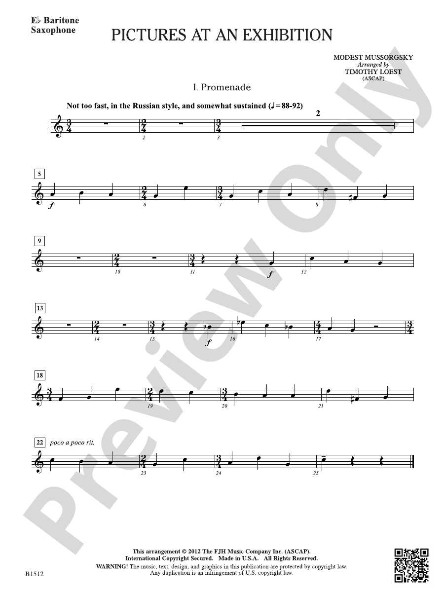 Pictures at an Exhibition: E-flat Baritone Saxophone: E-flat Baritone ...