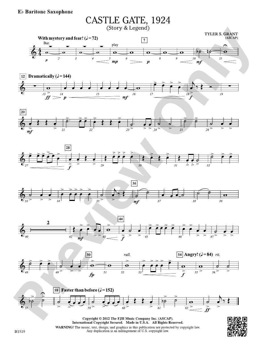 Castle Gate, 1924: E-flat Baritone Saxophone: E-flat Baritone Saxophone ...