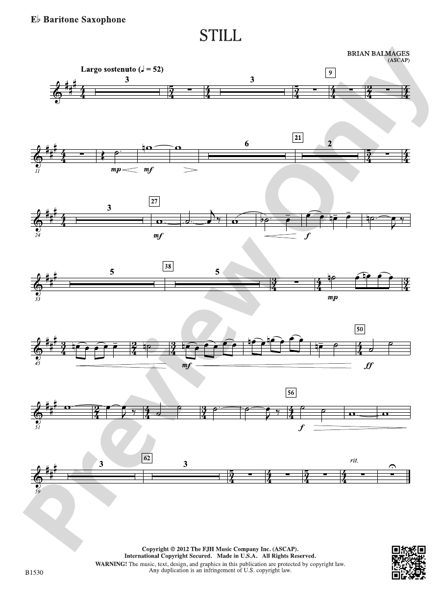 Still: E-flat Baritone Saxophone: E-flat Baritone Saxophone Part: Brian Balmages - Digital Sheet ...