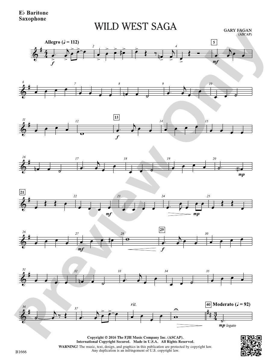 Wild West Saga: E-flat Baritone Saxophone: E-flat Baritone Saxophone ...