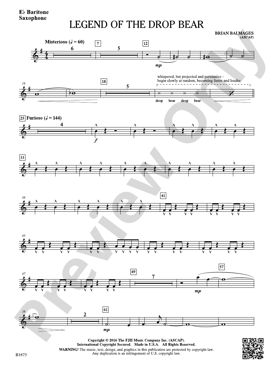 Legend of the Drop Bear: E-flat Baritone Saxophone: E-flat Baritone ...