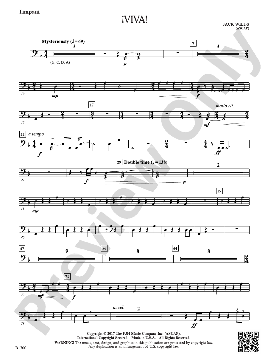 Viva!: Timpani: Timpani Part: Jack Wilds - Digital Sheet Music Download