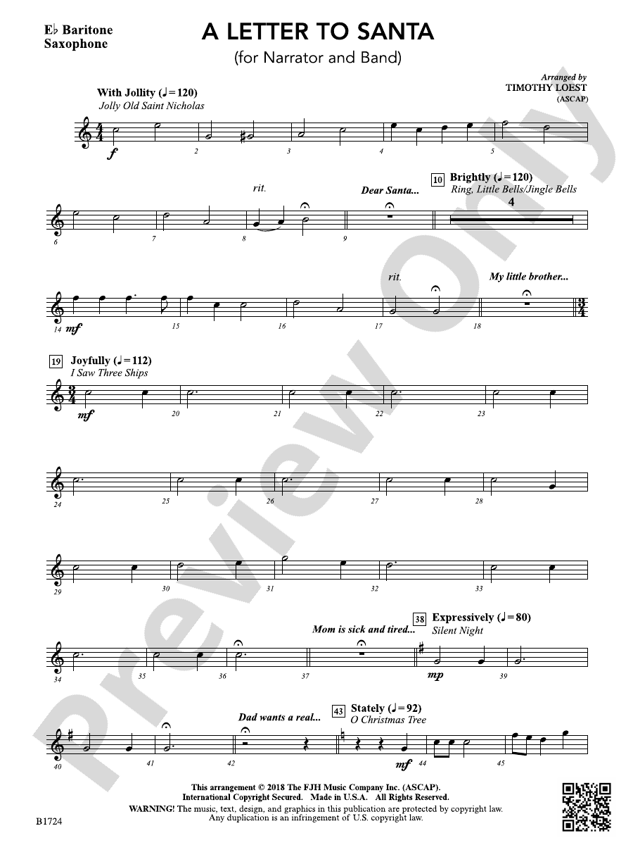 A Letter to Santa: E-flat Baritone Saxophone: E-flat Baritone Saxophone ...