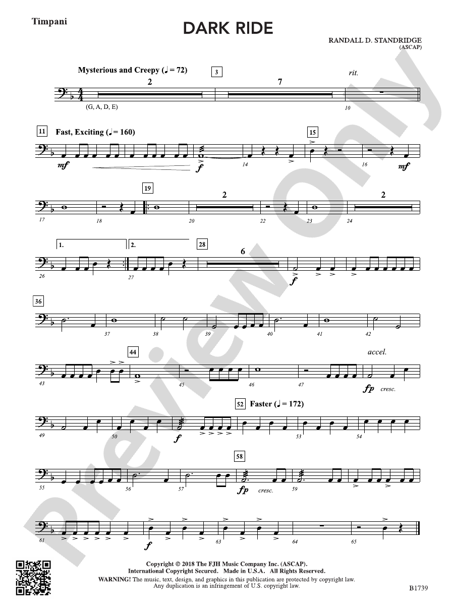 Dark Ride: Timpani: Timpani Part: Randall D Standridge - Digital Sheet ...