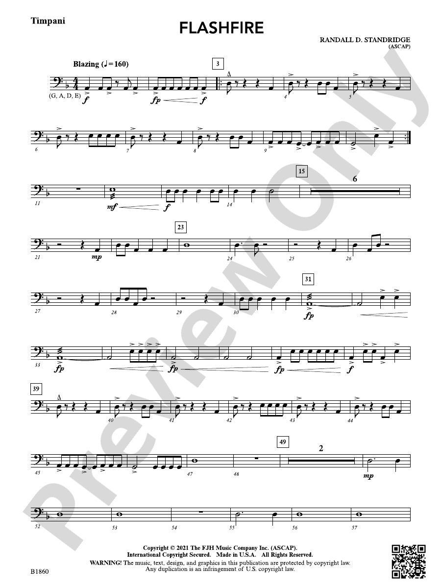 Flashfire: Timpani: Timpani Part: Randall D. Standridge - Digital Sheet ...