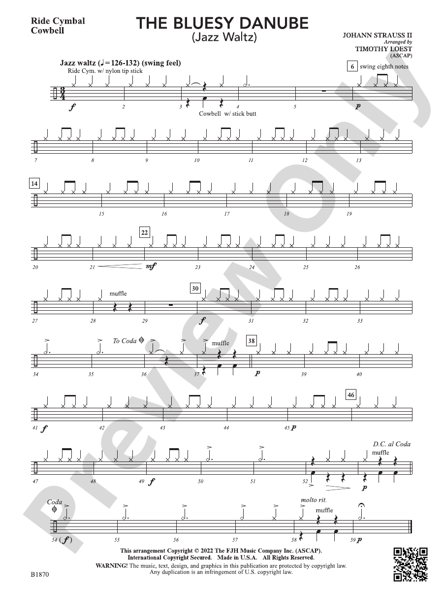 The Bluesy Danube: Ride Cymbal / Cowbell: Ride Cymbal / Cowbell Part ...