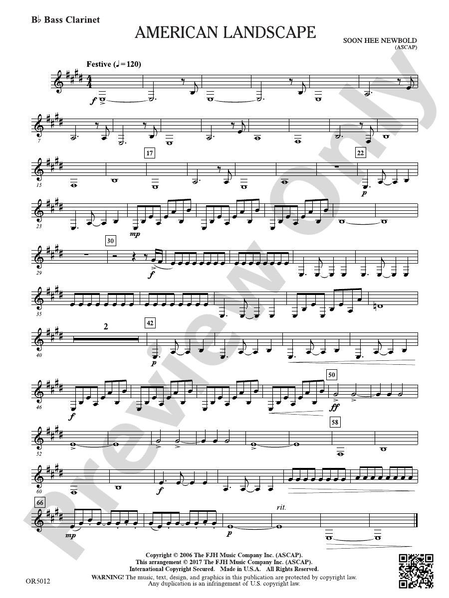 American Landscape: Optional B-flat Bass Clarinet: Optional B-flat Bass ...
